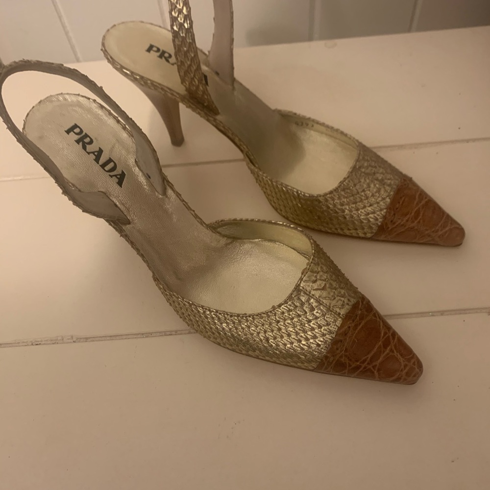 Prada Calzature Donna Snakeskin And Crocodile Shoe - Gem